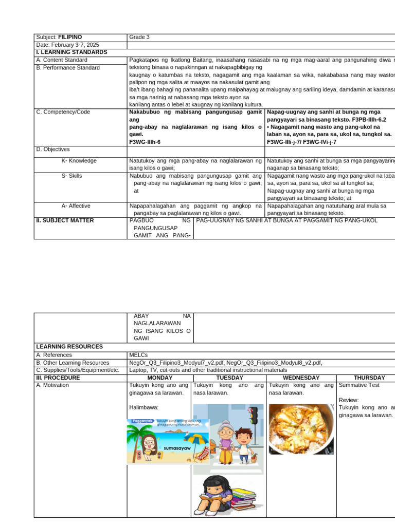 Filipino Q3 W7 | PDF