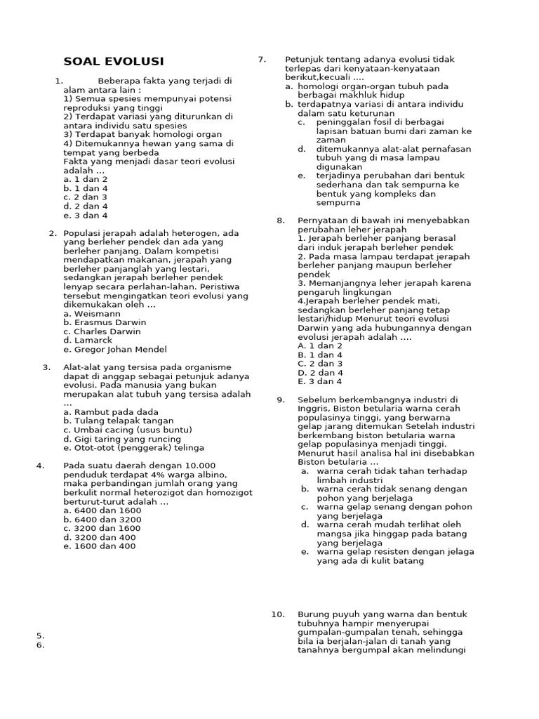 Soal Evolusi | PDF