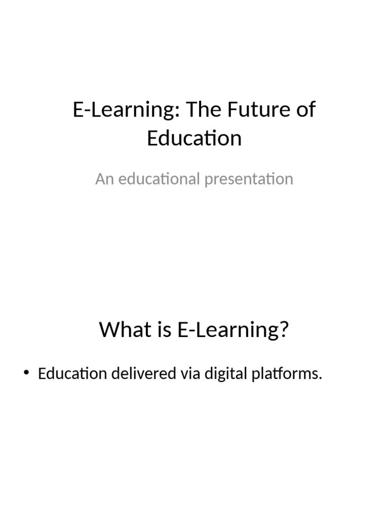 E-Learning Future of Education | PDF