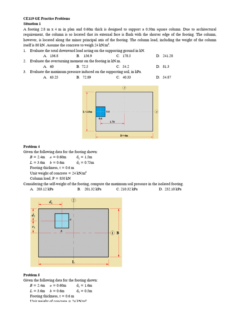 CE119 GE Practice Problems | PDF | Applied And Interdisciplinary Physics | Building Engineering