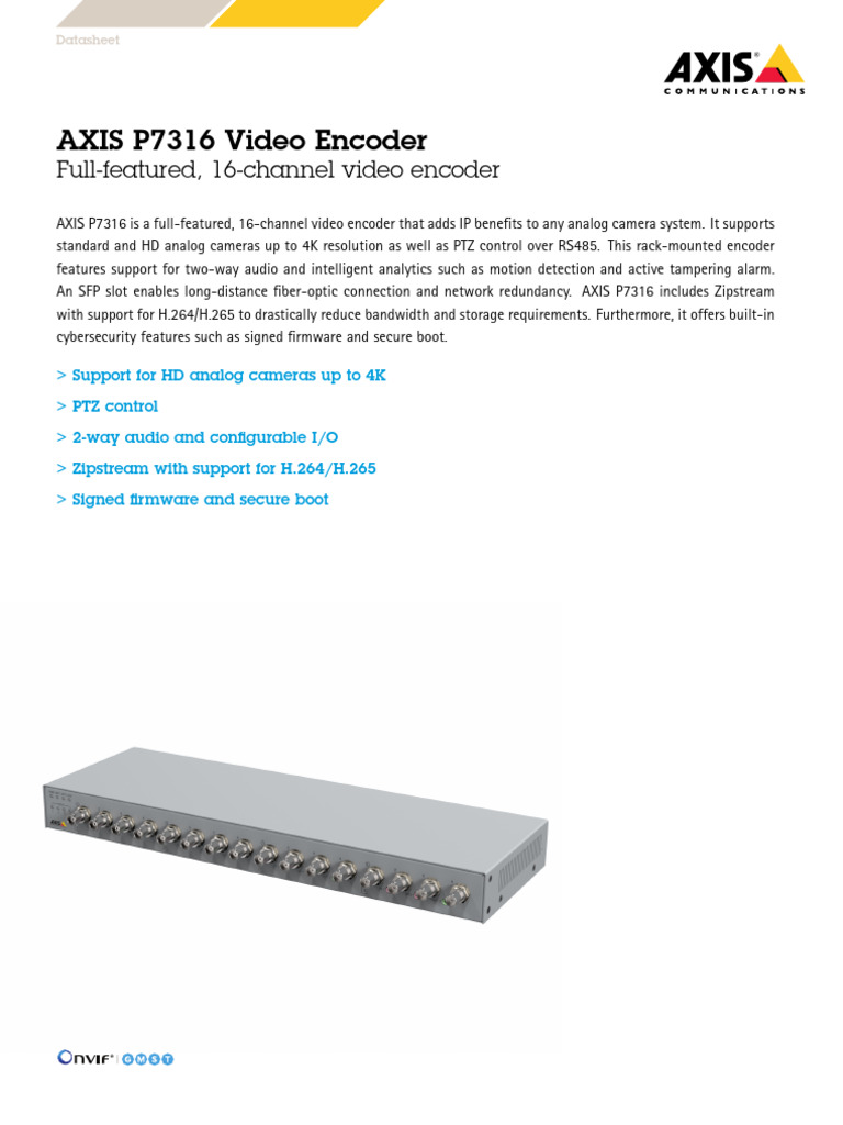 Datasheet Axis p7316 Video Encoder en US 443323 | PDF | Data ...
