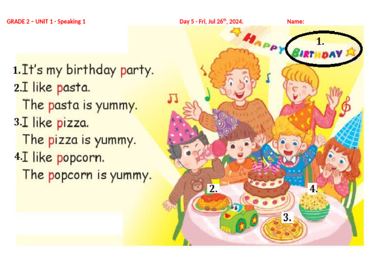 GRADE 2 - UNIT 1 - Speaking 1 | PDF