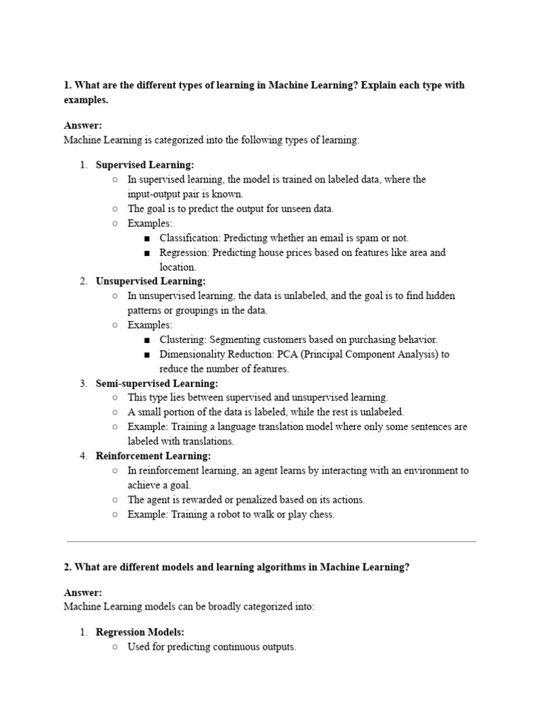 ML_Theory | PDF | Linear Regression | Machine Learning ML_Theory | PDF | Linear Regression | Machine Learning