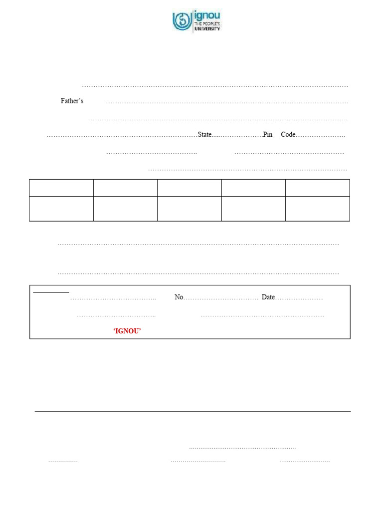 IGNOU Migration Certificate Application Form | PDF | Affidavit