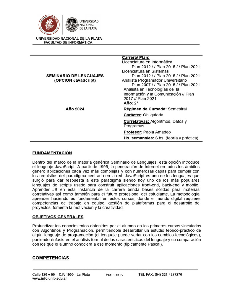 Seminario De Lenguajes Opcion Javascript 2024 Pdf Script Java 4215
