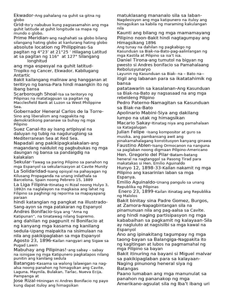 Ap6 Notes 1ST Quarter | PDF