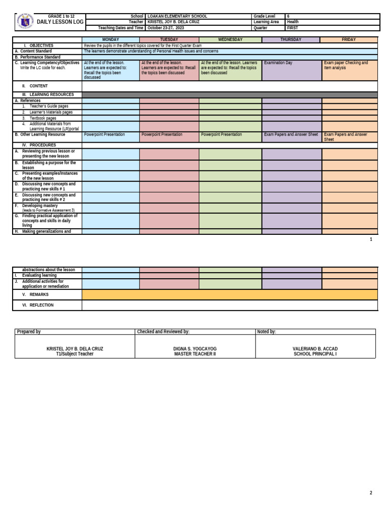 DLL TLE Review For Exam | PDF | Teachers | Learning