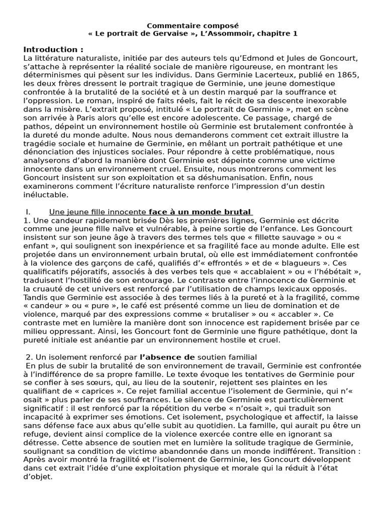 Portrait tragique de Germinie Lacerteux | PDF | Réalisme (littérature)
