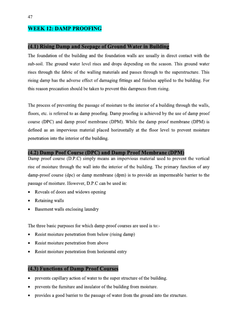 DAMP PROOFING | PDF