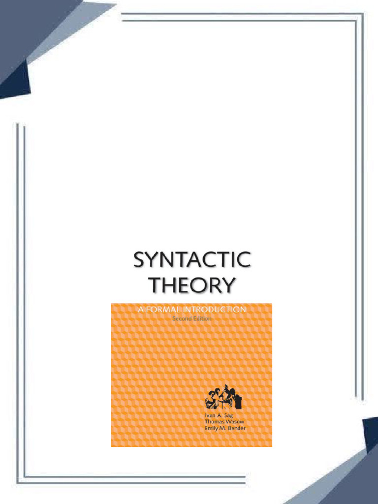 Download Syntactic Theory A Formal Introduction Second Edition Ivan A. Sag & Thomas Wasow ...