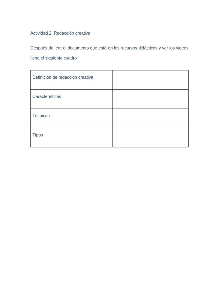 Guía de Redacción Creativa | PDF