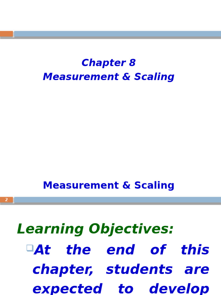 Chap-8 Measurement & Scaling | PDF | Level Of Measurement | Validity (Statistics)