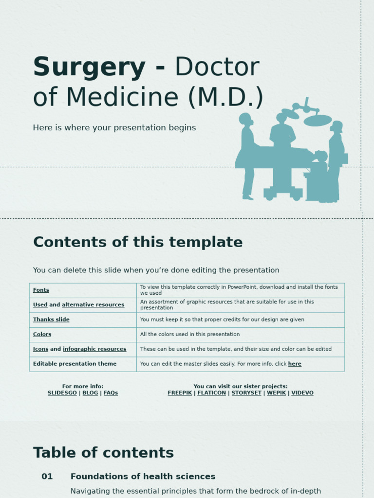 Surgery - Doctor of Medicine (M.D.) by Slidesgo | PDF | Planets ...
