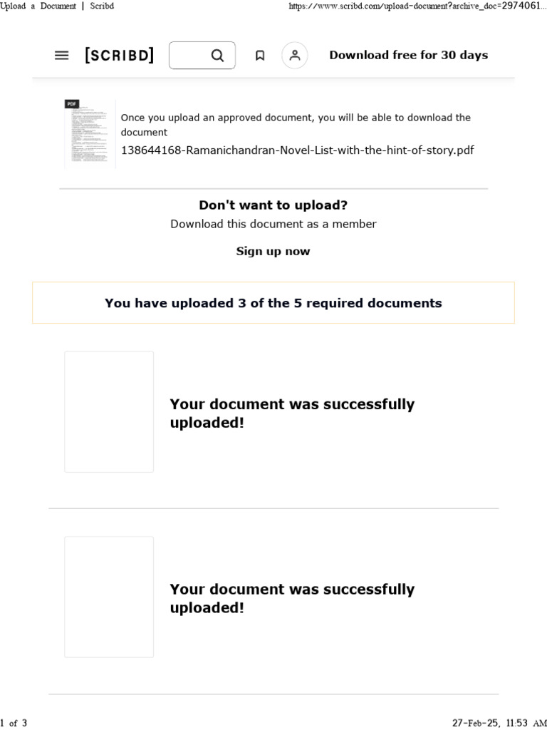 Scribd Document Upload Guide | PDF