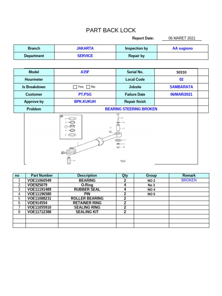 A35f-02 Bearing Steering Broken | PDF