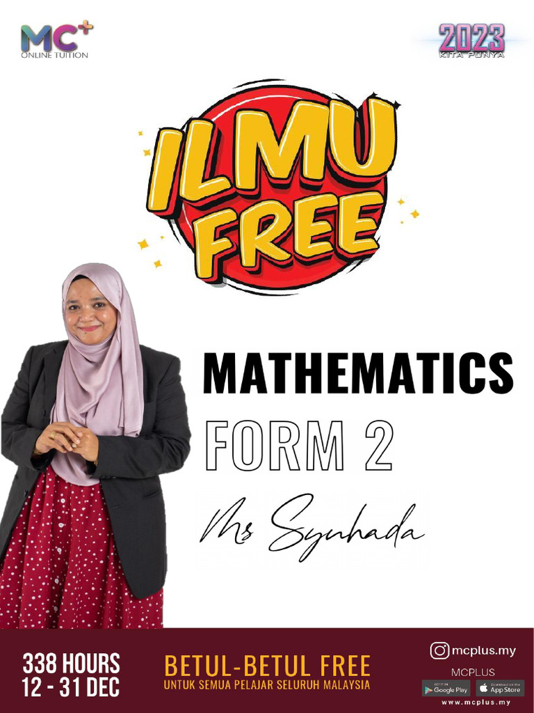 Seminar Ilmufree Form 2 Maths MS Syuhada 21.12.2023 | PDF | Elementary ...