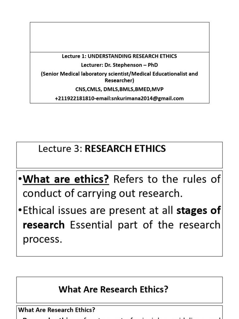 Research Ethics - PDF by DR Stephenson Nkurikiyimana | PDF | Informed ...
