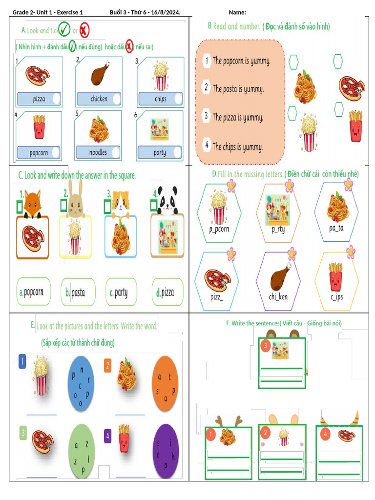 Grade 2 - Unit 1 - Exercise 1 | PDF