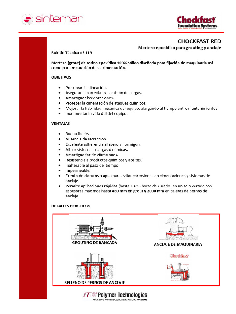 Tds Es Chockfast Red | PDF | Materiales | Ingeniería mecánica
