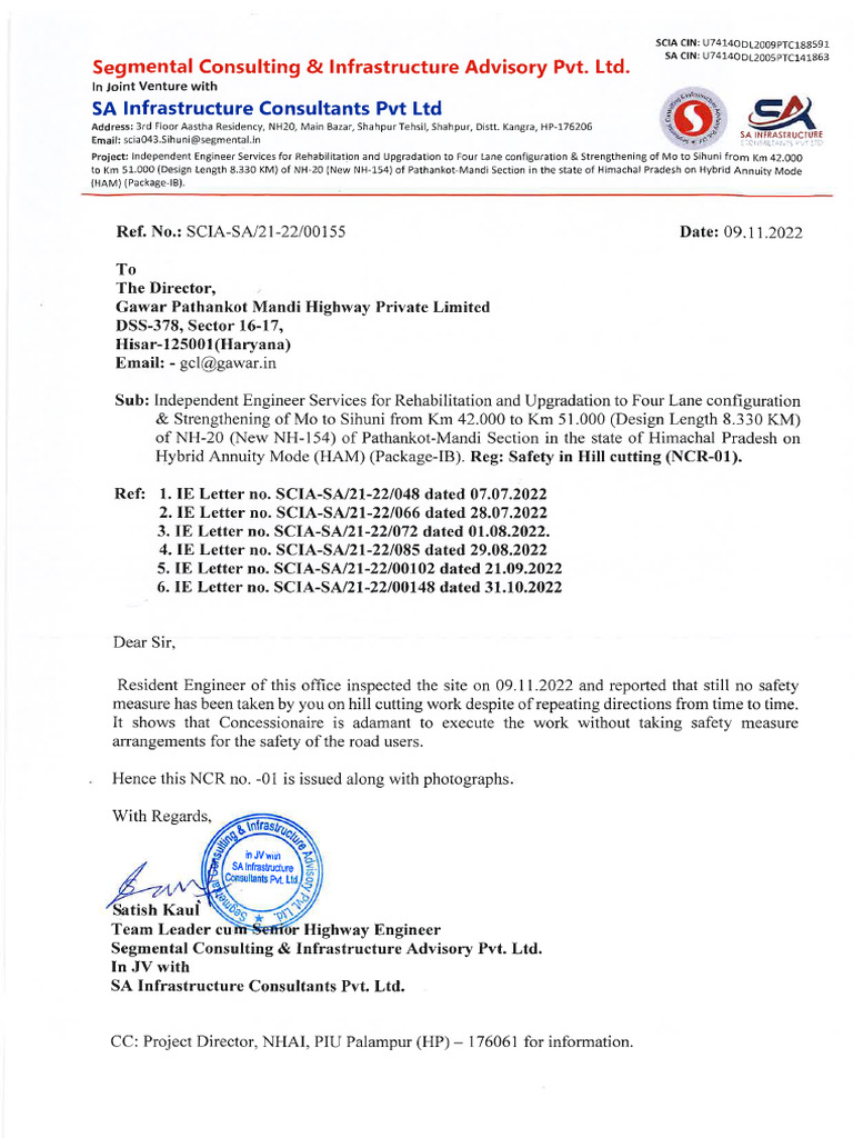 Safety in Hill Cutting (NCR-01) . | PDF