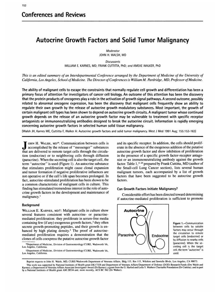 westjmed_Autocrine GFs and malignancy | PDF | Epidermal Growth Factor Receptor | Insulin Like ...