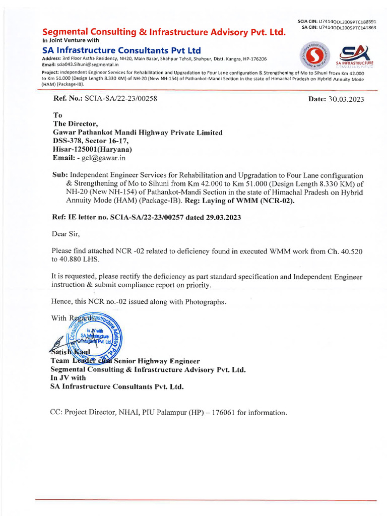 Laying of WMM (NCR-02) . | PDF