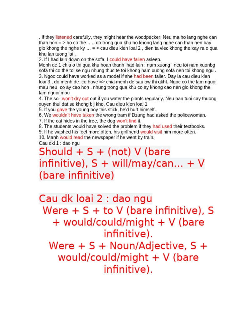 bai tap cau dieu kien | PDF