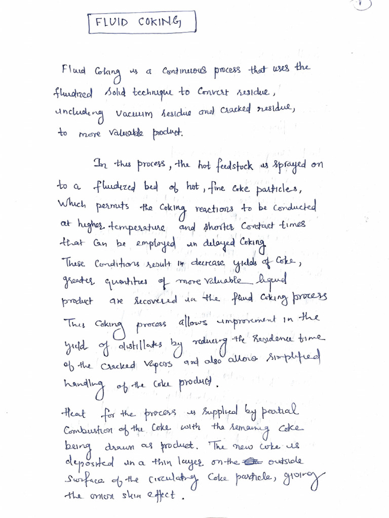 Fluid Coking Classnotes | PDF