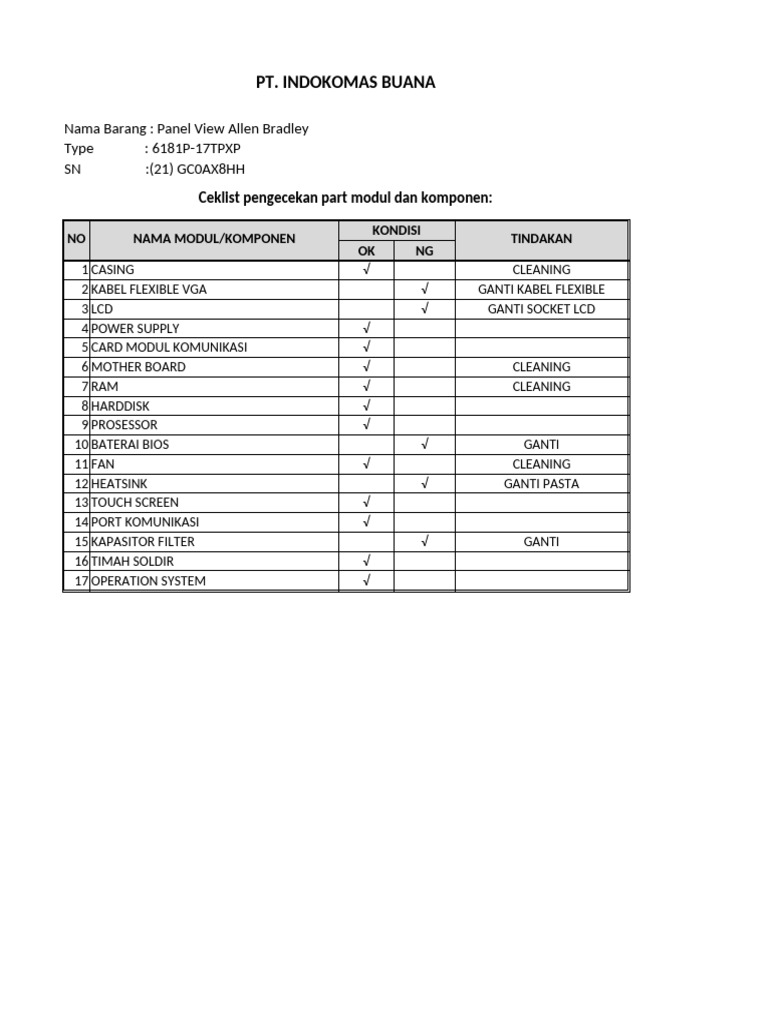 Agus Laporan Hmi Ab PT - Indokomas | PDF