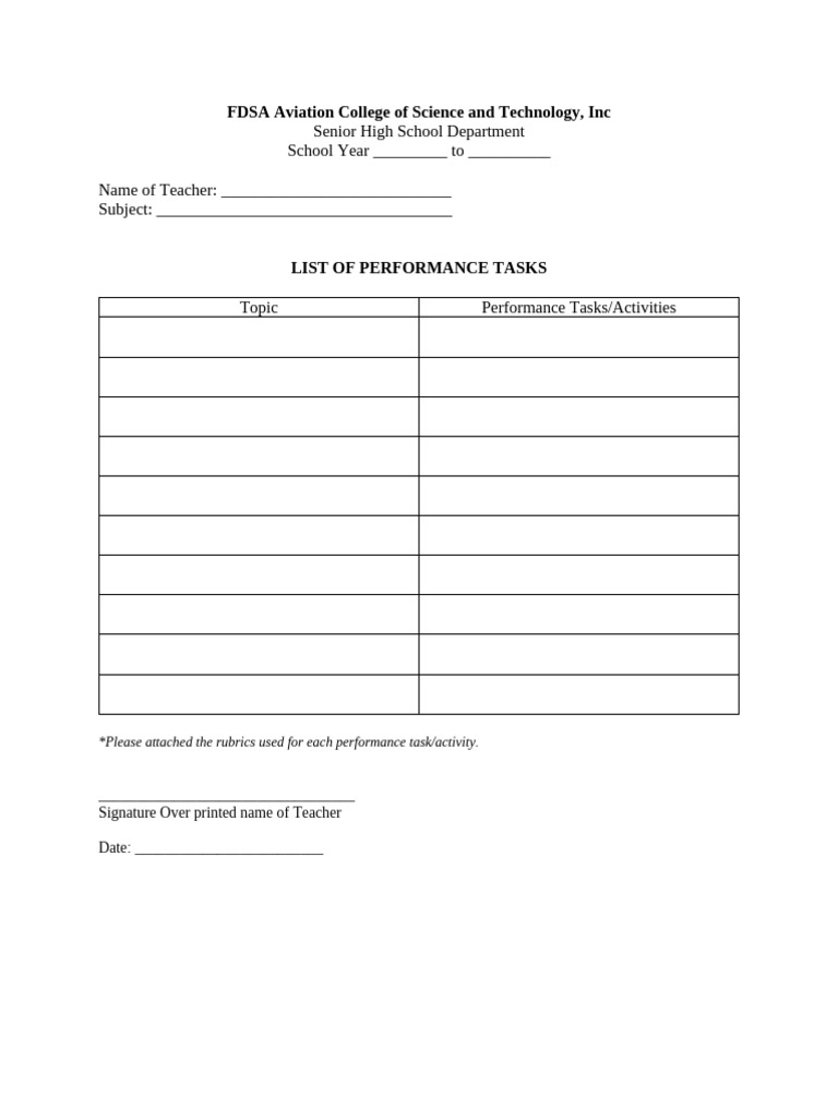 Performance Tasks | PDF