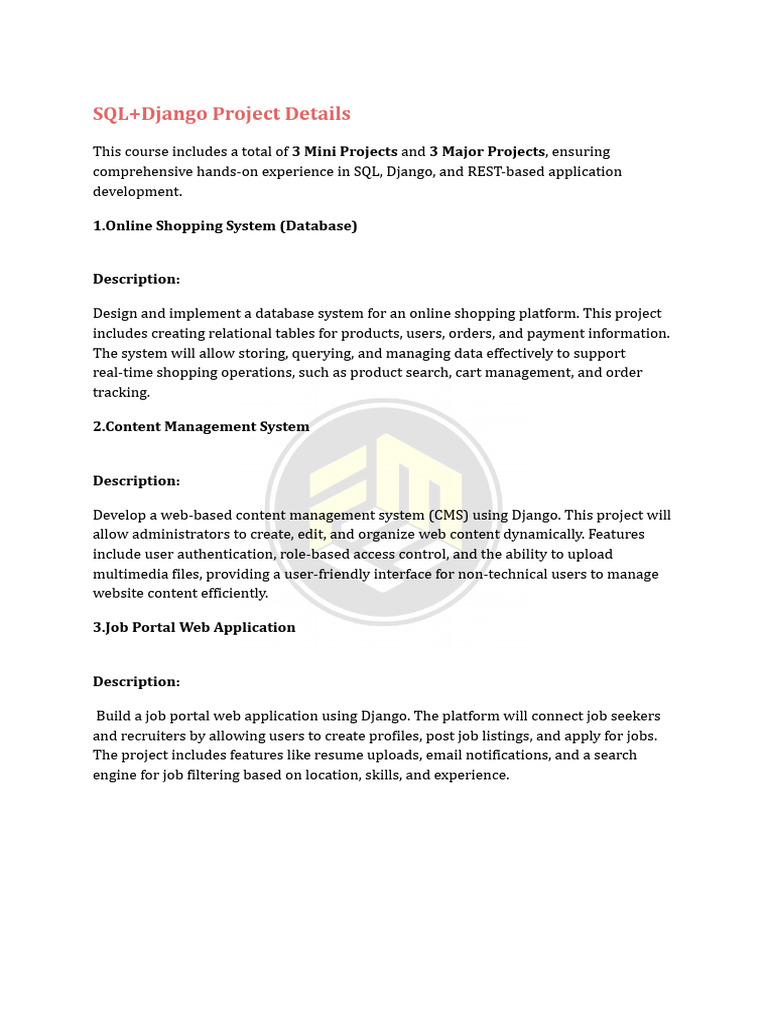 Sql+django Project Details | PDF | Database Transaction | Databases