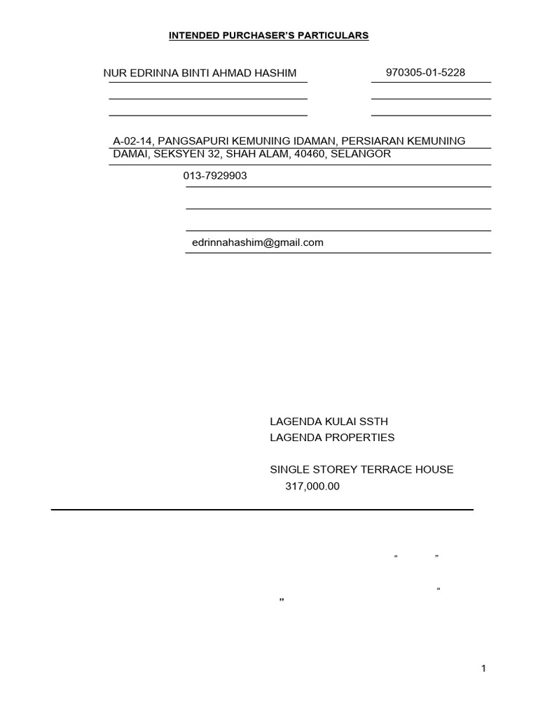 IPP Form - Reservation - Deposit - by - Purchaser - (Stakeholder) NUR EDRINNA BINTI AHMAD HASHIM ...