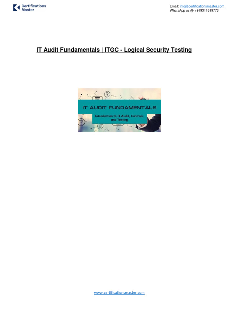 IT Audit-ITGC Framework - SOX 404 Testing | PDF | Audit | Computing