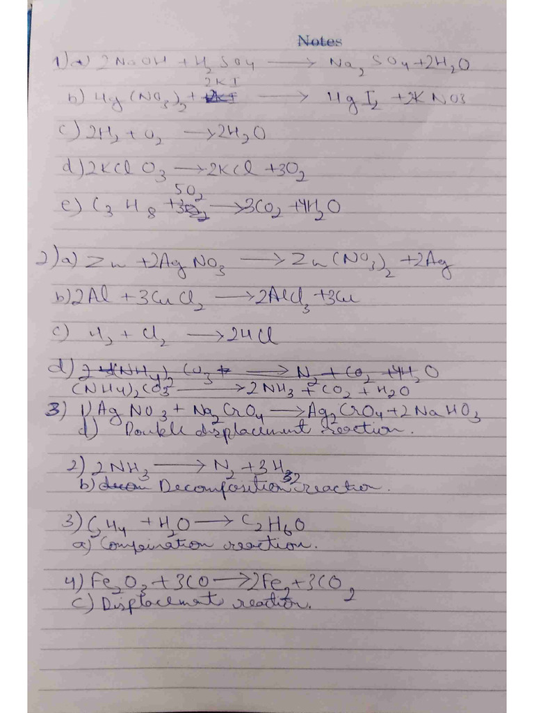 Chemistry Chemical Reactions XI | PDF