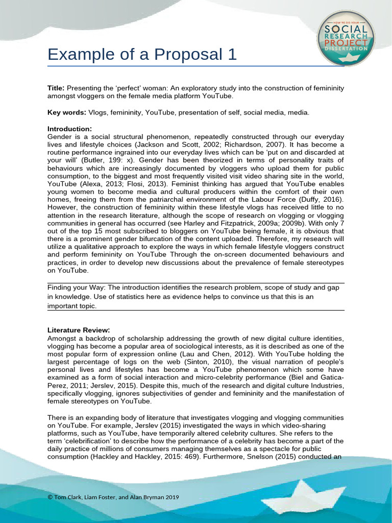 Clark Et Al 1e Example of a Proposal1 | PDF | Gender | Gender Studies