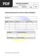 3.2 Method Statement For Cable Pulling and Termination | PDF | Electrical Connector | Wire