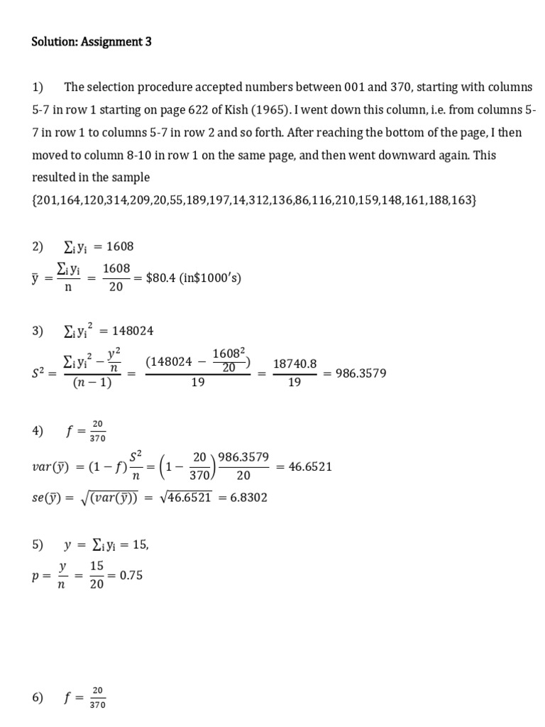 SAM - Solution - Assignment 3 | PDF