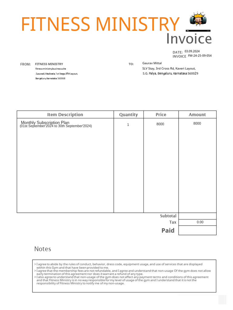 GYM Invoice (1) - 6 | PDF
