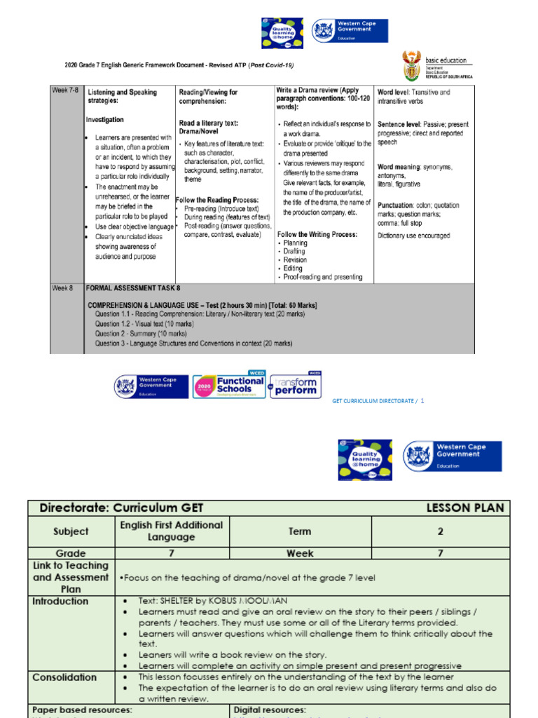Grade 7 English Drama Lesson Plan | PDF | Lesson Plan | Narration