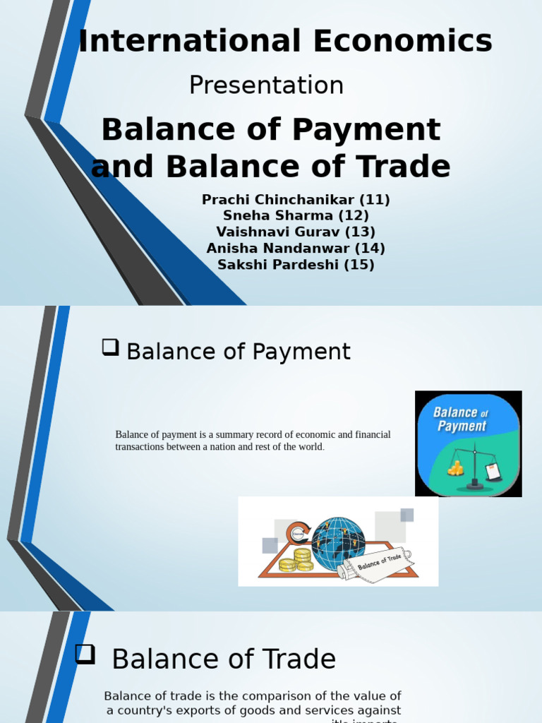 Balance of Payment vs. Trade Explained | PDF | Balance Of Payments ...