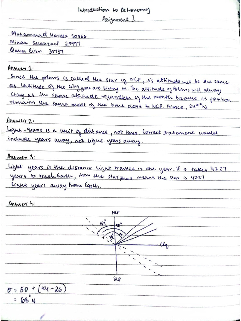 Astronomy Assignment | PDF