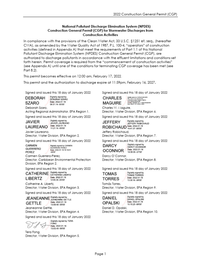 2022 Cgp Final Permit | PDF | Clean Water Act | Stormwater