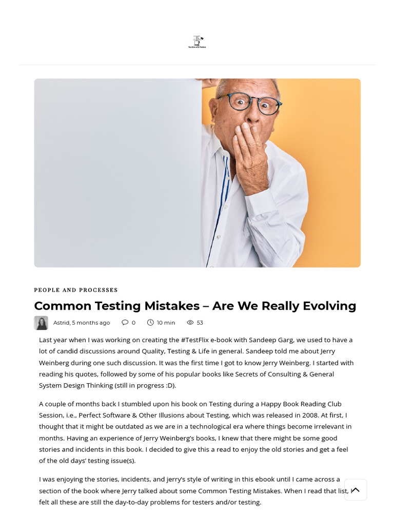 Common Testing Mistakes | PDF | Software Testing | Software Bug