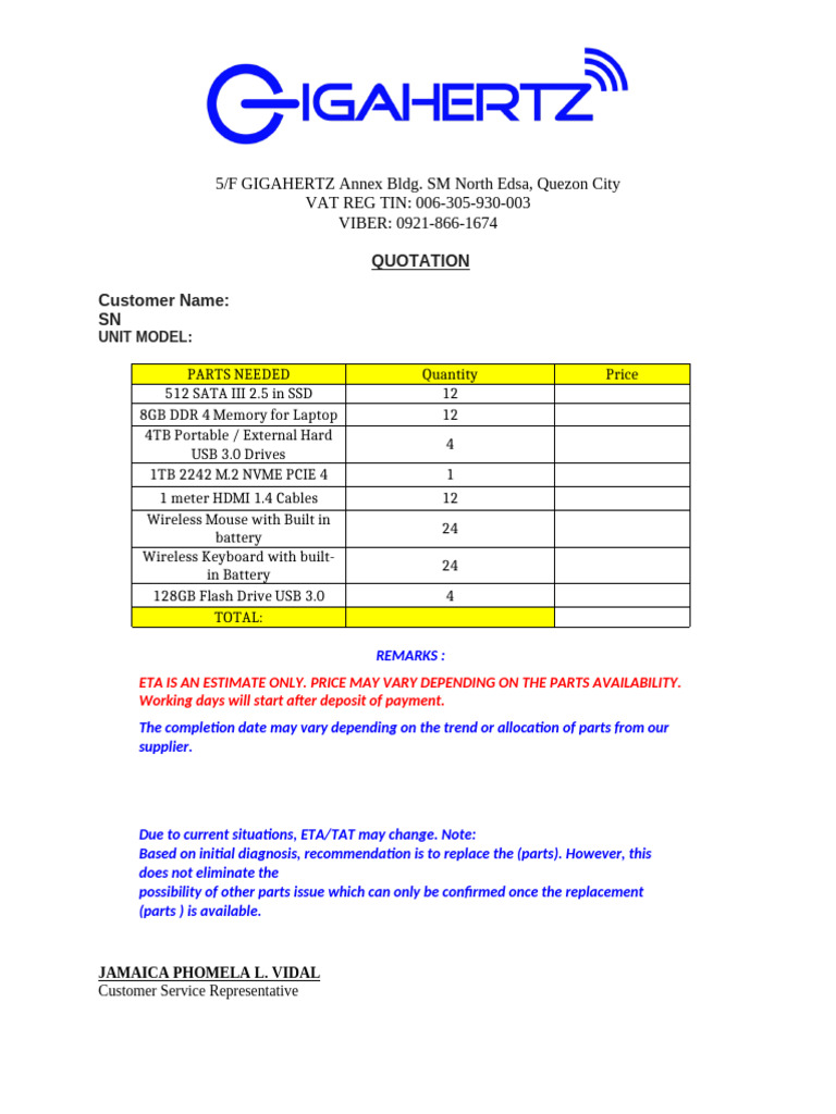 QUOTATION template | PDF