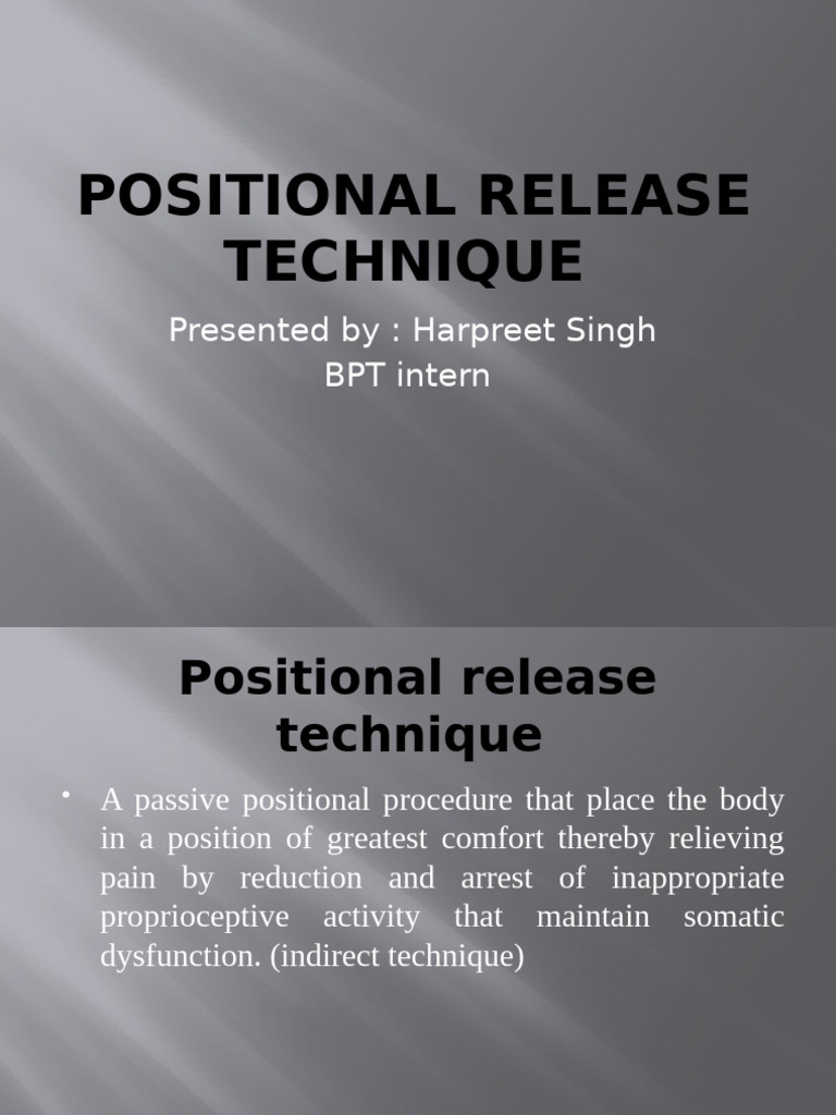 Positional Release Technique | PDF | Anatomical Terms Of Motion ...