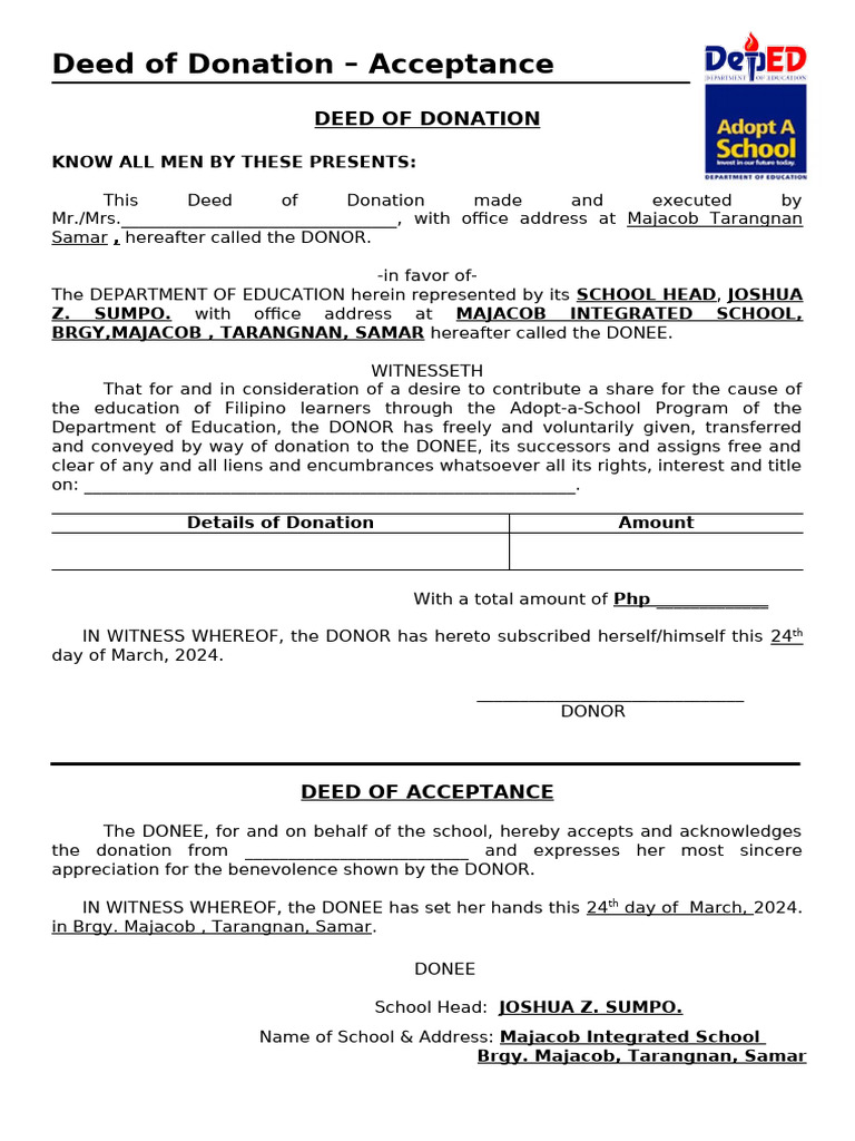 Deed of Donation May 123850 Mis2 FEB | PDF | Property Law | Natural Resources Law