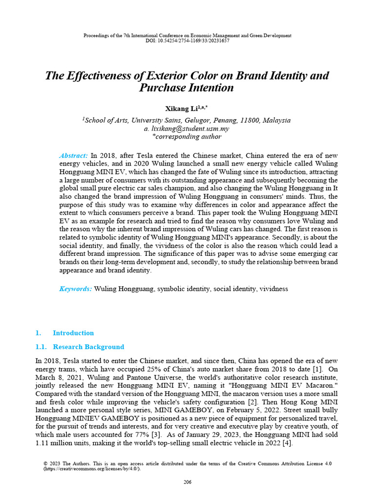 The Effectiveness of Exterior Color On Brand Ident | PDF | Brand | Car