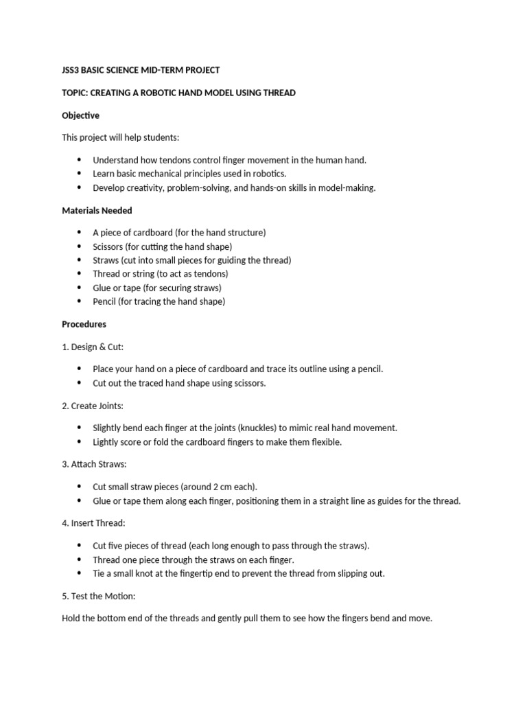 Jss3 B. Science Mid-Term Project 2nd Term 2024-2025 | PDF