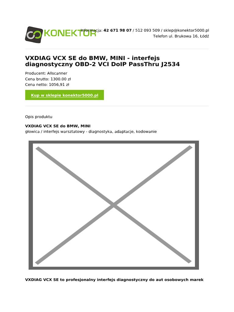 Oferta VXDIAG VCX SE Do BMW, MINI - Interfejs Diagnostyczny OBD-2 VCI ...
