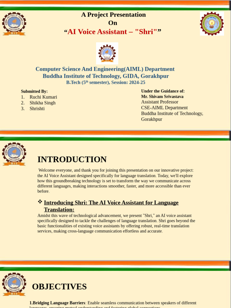 Project PPT Presentation Template-1 | PDF | Speech Recognition | Speech ...